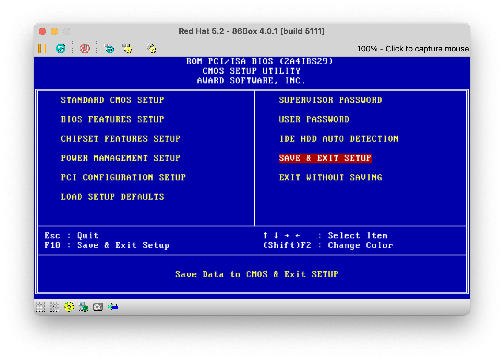 Getting Red Hat Linux 5.2 up and running on 86Box – www.chrisrcook.com
