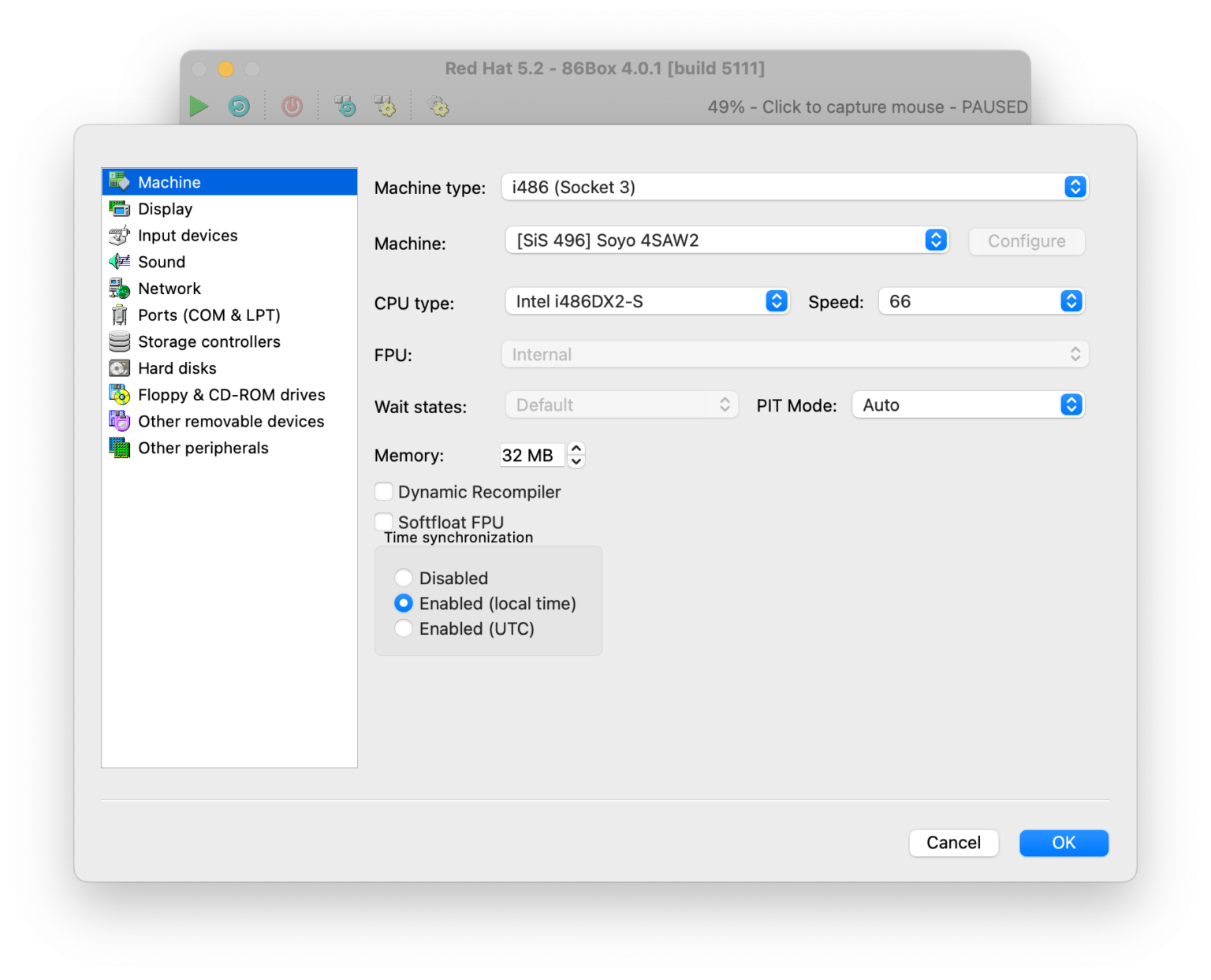 Getting Red Hat Linux 5.2 up and running on 86Box – www.chrisrcook.com