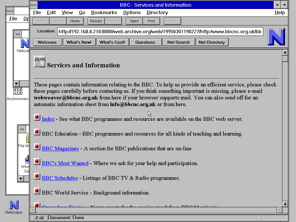 Archivery: The Oldest Pages in the Wayback Machine – www.chrisrcook.com