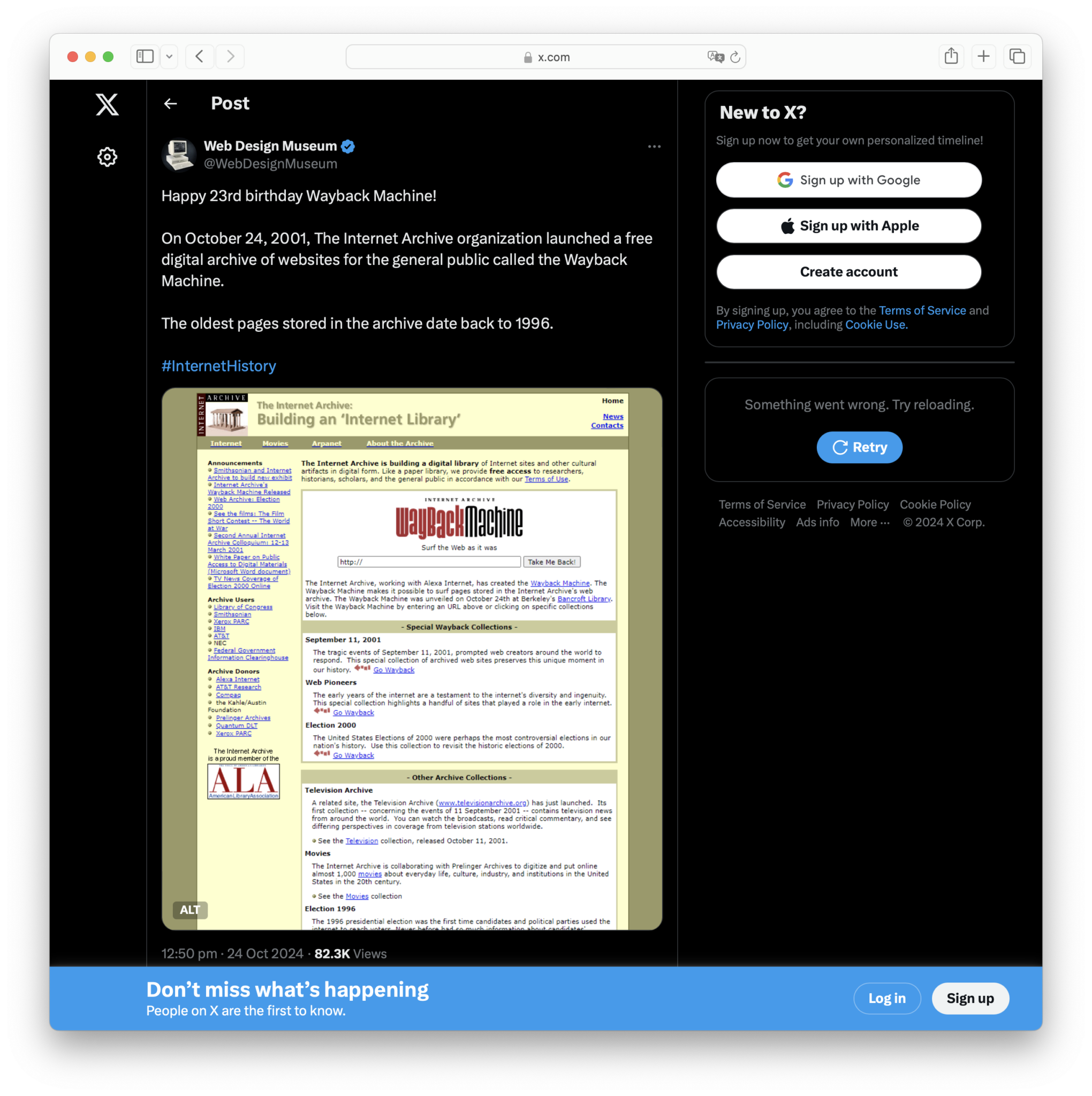 Archivery: The Oldest Pages in the Wayback Machine – www.chrisrcook.com